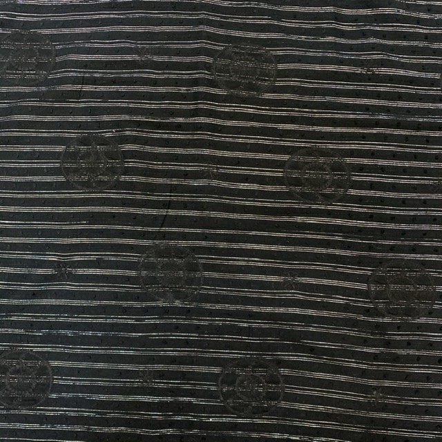 In negru cu dungi argintii și rotocoale brodate | CerbulAlbastru